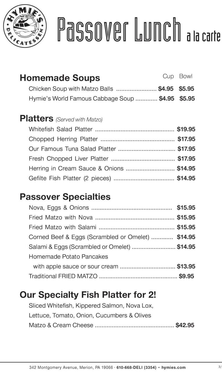 Hymie's Passover - Order your Tray for Passover Here